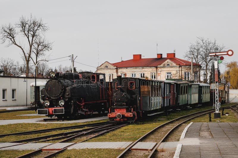 Steam Locomotive at the Railway Station. Stock Photo - Image of smoke ...