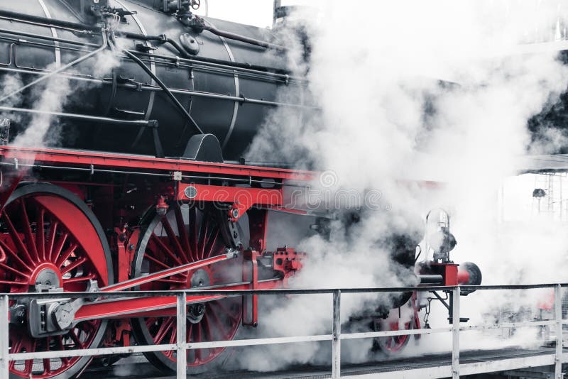 Steam Locomotive in Round House Stock Photo - Image of oldtimer, rail ...