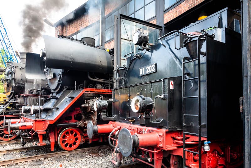Steam Locomotive in Round House Stock Image - Image of exploration ...