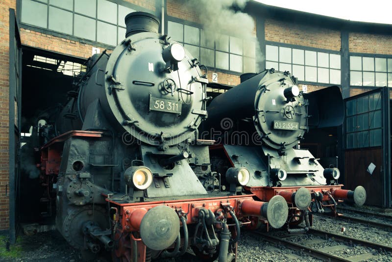 Steam Locomotive in Round House Editorial Photo - Image of deutsche ...