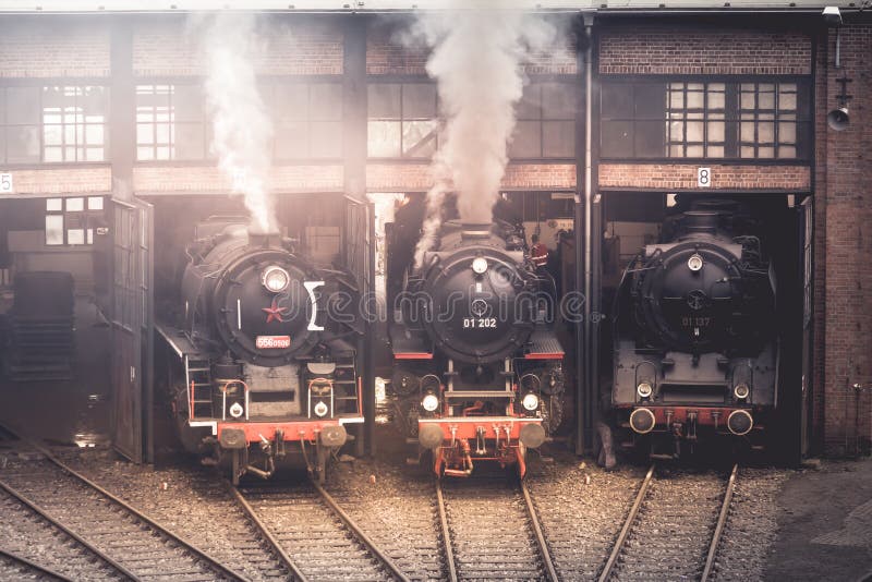 Steam Locomotive in Round House Editorial Image - Image of exploration ...