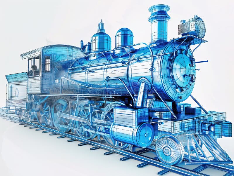 Steam Locomotive 1800s Visualization with Augmented Reality Transparent ...