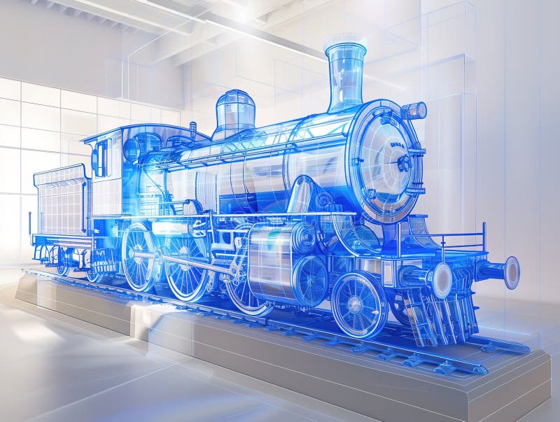 Steam Locomotive 1800s Visualization with Augmented Reality Transparent ...