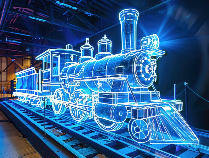 Steam Locomotive 1800s Visualization with Augmented Reality Transparent ...