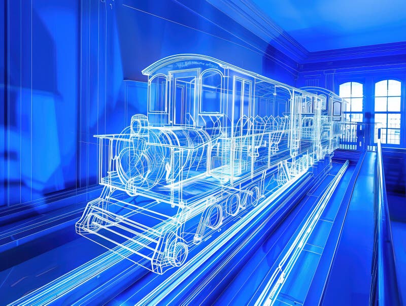 Steam Locomotive 1800s Visualization with Augmented Reality Transparent ...