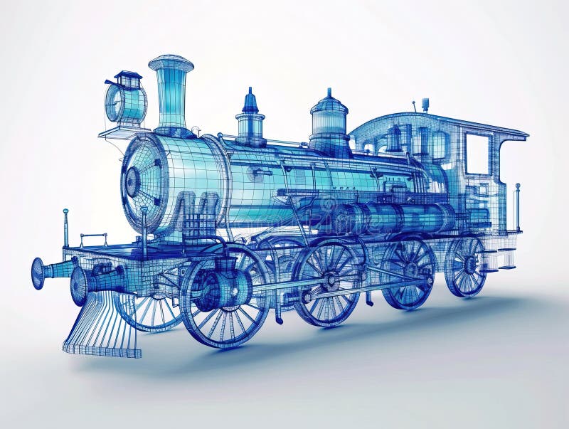 Steam Locomotive 1800s Visualization with Augmented Reality Transparent ...