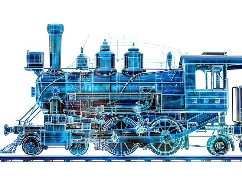 Steam Locomotive 1800s Visualization with Augmented Reality Transparent ...