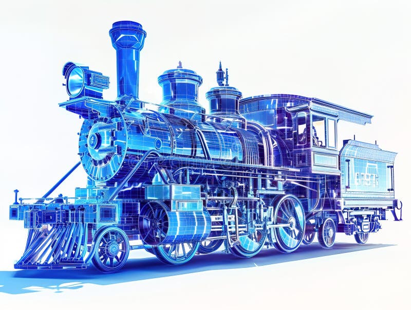 Steam Locomotive 1800s Visualization with Augmented Reality Transparent ...