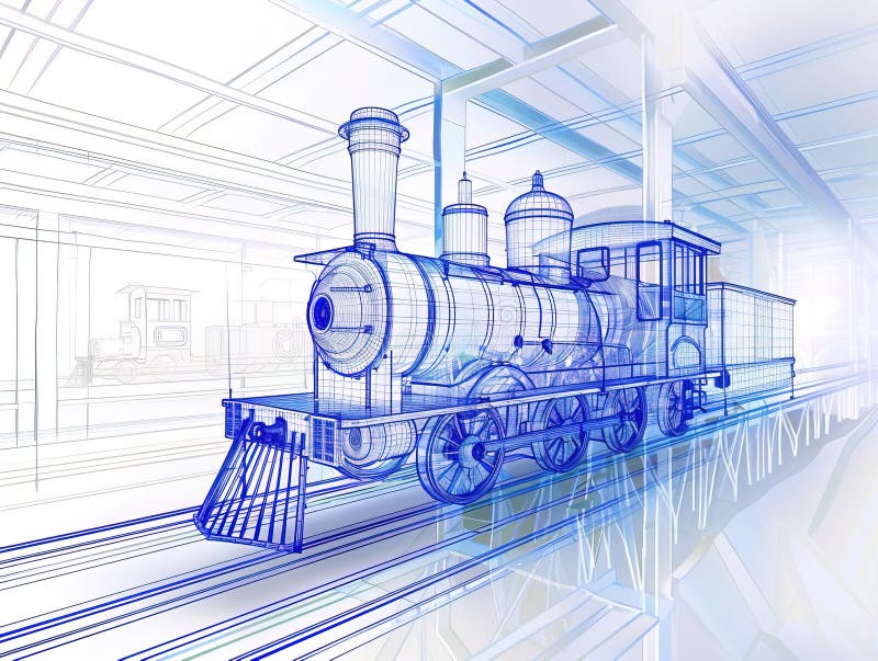 Steam Locomotive 1800s Visualization with Augmented Reality Transparent ...
