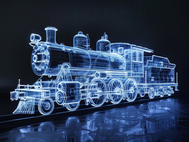 Steam Locomotive 1800s Visualization with Augmented Reality Transparent ...