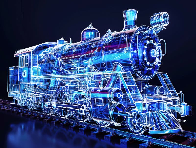 Steam Locomotive 1800s Visualization with Augmented Reality Transparent ...
