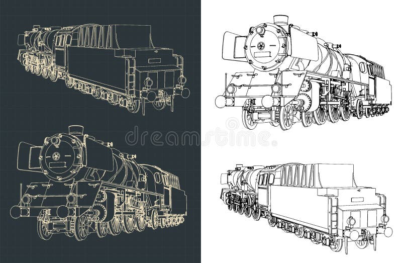 Locomotive Blueprints Stock Illustrations – 109 Locomotive Blueprints ...