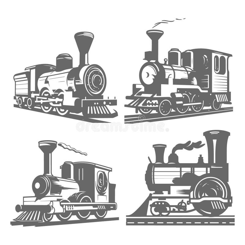 Steam Locomotive Vector Illustration Stock Vector - Illustration of ...