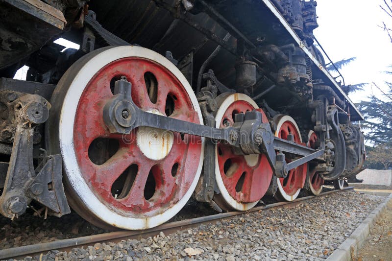 Steam locomotive wheel stock photo. Image of equipment - 385548038