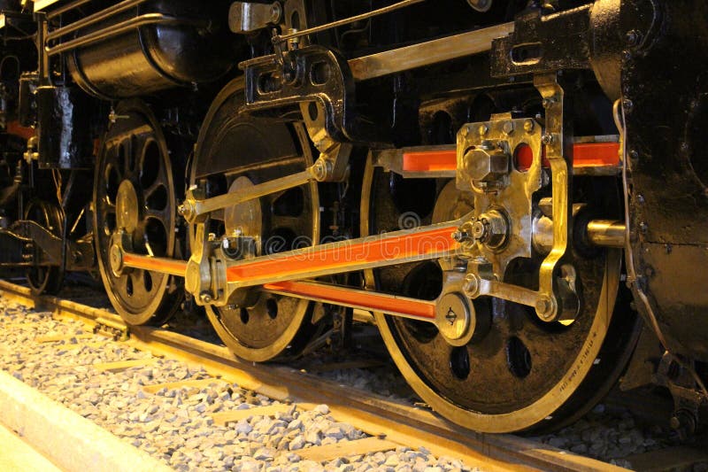 Steam Locomotive Wheels in Japan Editorial Image - Image of machine ...