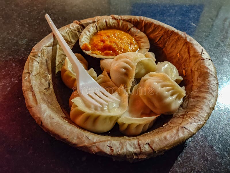 Steam momo stock photo. Image of gourmet, leaf, ingredient - 130303506