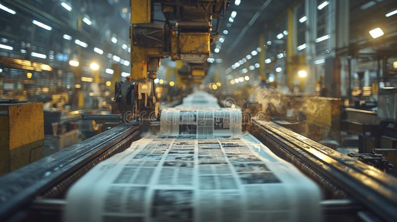 Steam and Motion in Bright Newspaper Press Layout Stock Illustration ...