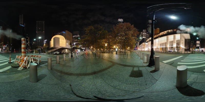Steam in New York at Night 360 Equirectangular Video Stock Footage ...