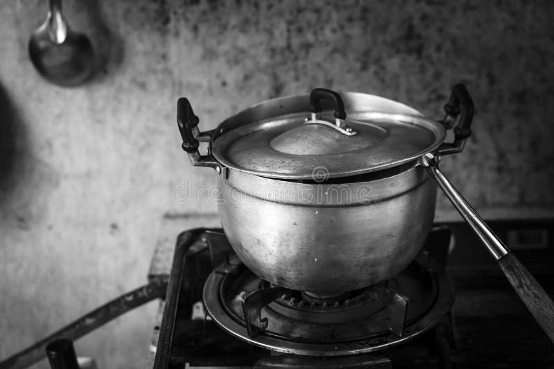 Steam over cooking pot stock photo. Image of shiny, heat - 158661466