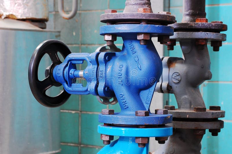 Steam pipe with a valve stock image. Image of pipeline - 9260857