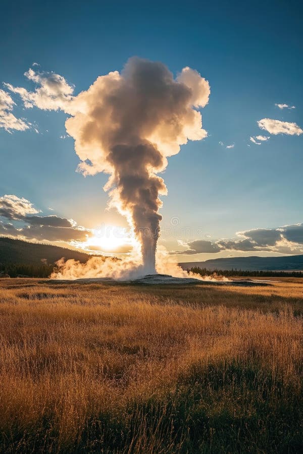 Steam Plume Rises into Sky stock photo. Image of generated - 378016054