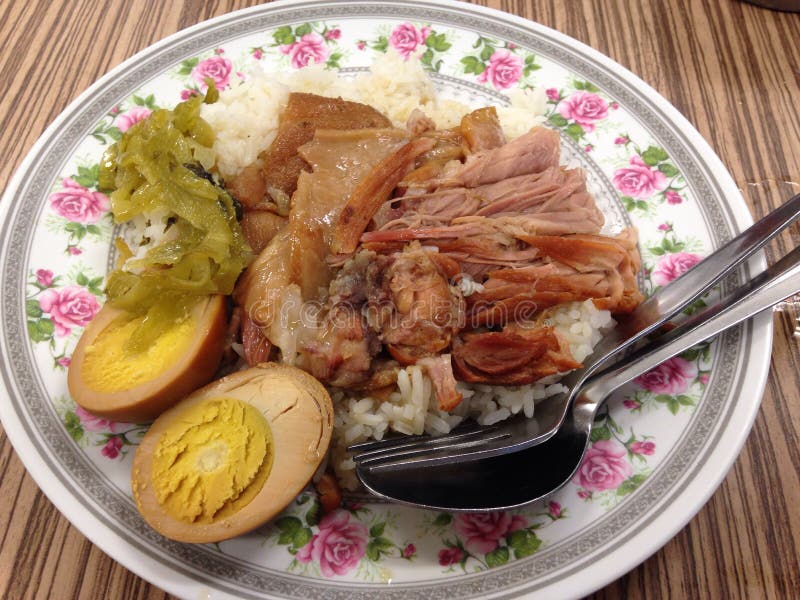 Steam pork with rice stock photo. Image of pork, khaokhamu - 43011232