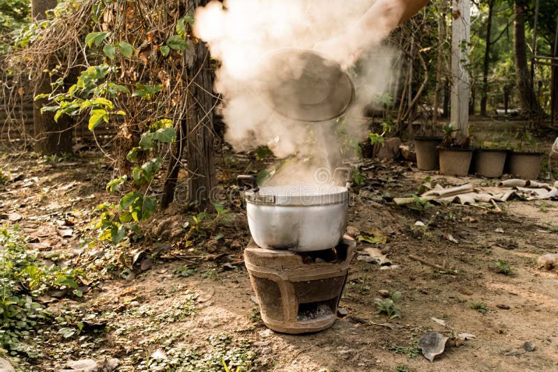 Steam on pot stock image. Image of cooker, kitchen, outdoor - 124843369