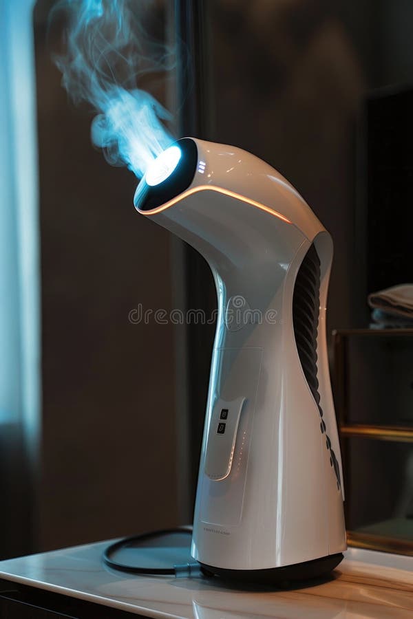 A Steam-powered Humidifier Sitting on a Countertop, Emitting a Gentle ...