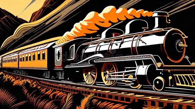 Steam-Powered Journey: Classic Train with Steam Engine Stock ...