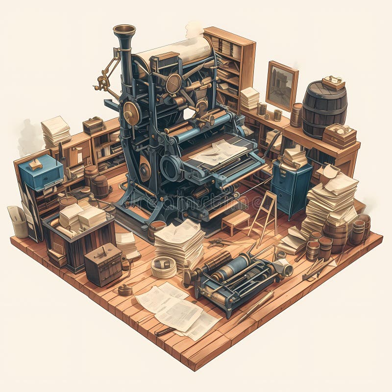 Steam-powered Press Elegance Stock Illustration - Illustration of ...