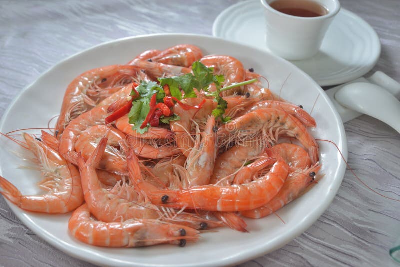 Steam Prawn shrimp seafood stock image. Image of spicy - 197781163