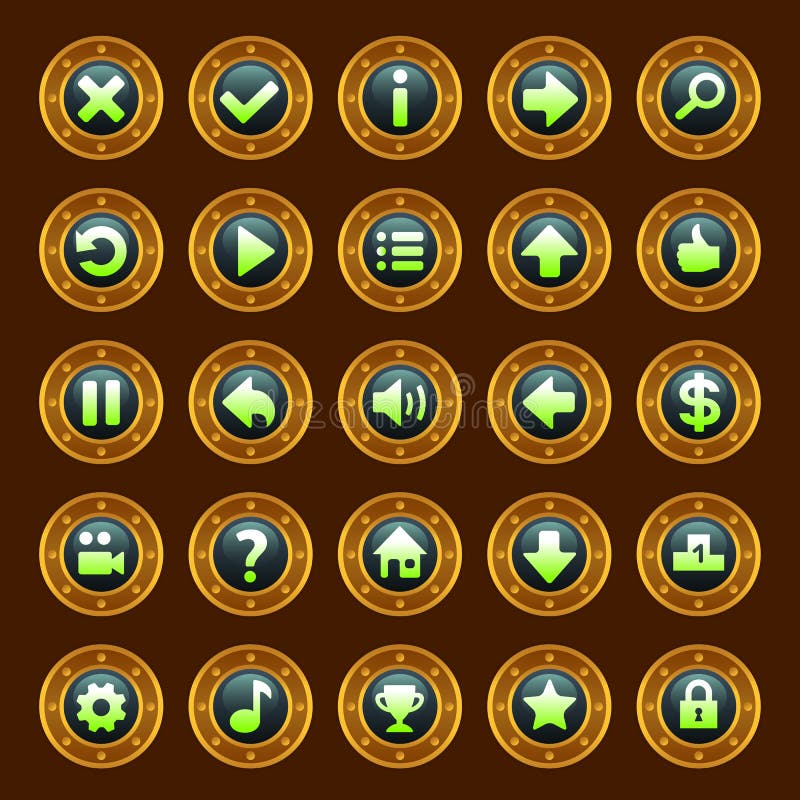 Steam punk buttons stock vector. Illustration of cartoon - 37715548