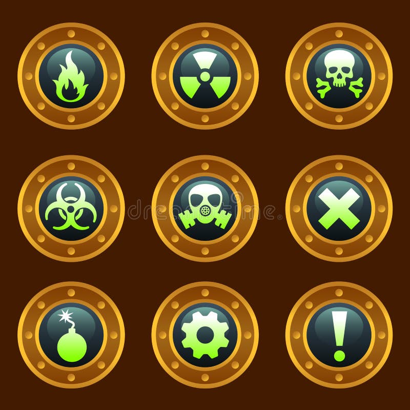 Steam punk danger signs stock vector. Illustration of caution - 37976649