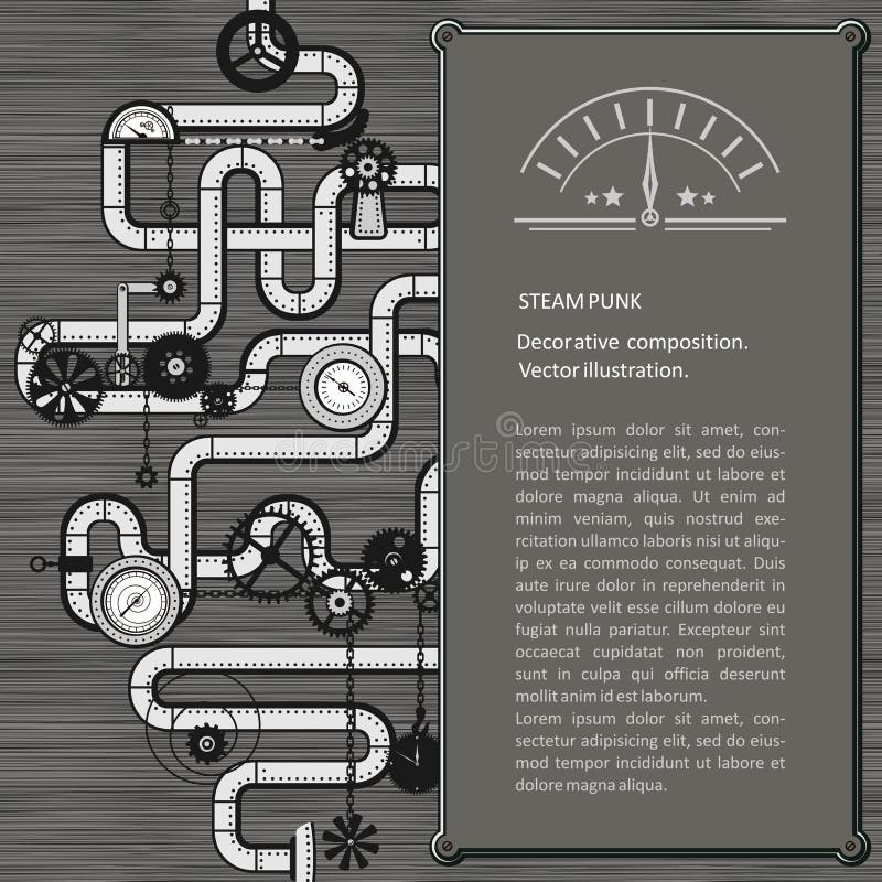 Steam punk stock vector. Illustration of page, maze, backdrop - 77234673
