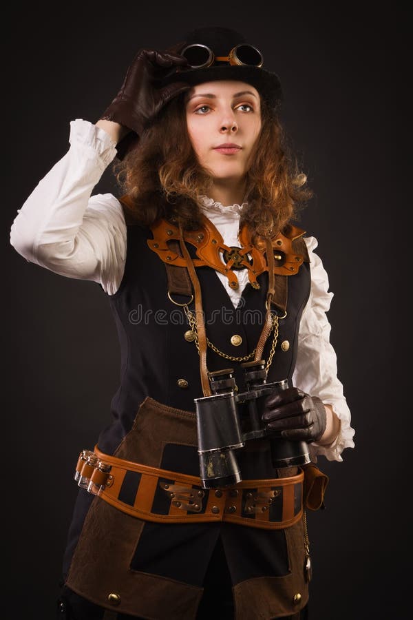 Portrait of a Beautiful Steampunk Girl Stock Image - Image of mechanism ...