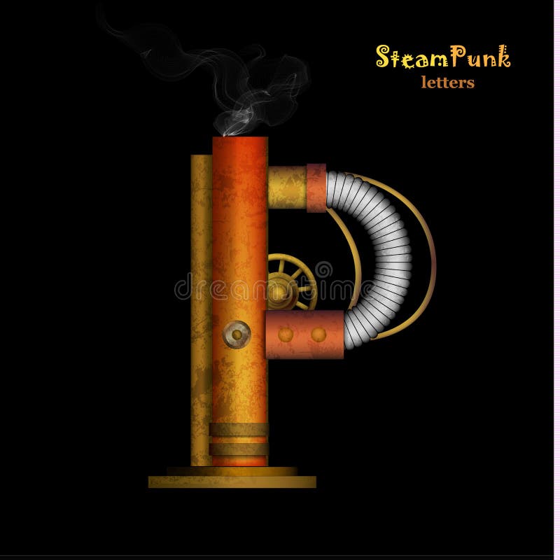 Steampunk Letter on White Vector Stock Vector - Illustration of punk ...
