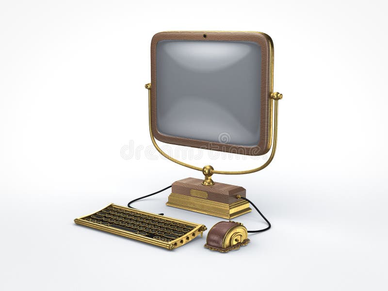 Old Vintage Steam Punk Laptop Computer Stock Illustration ...