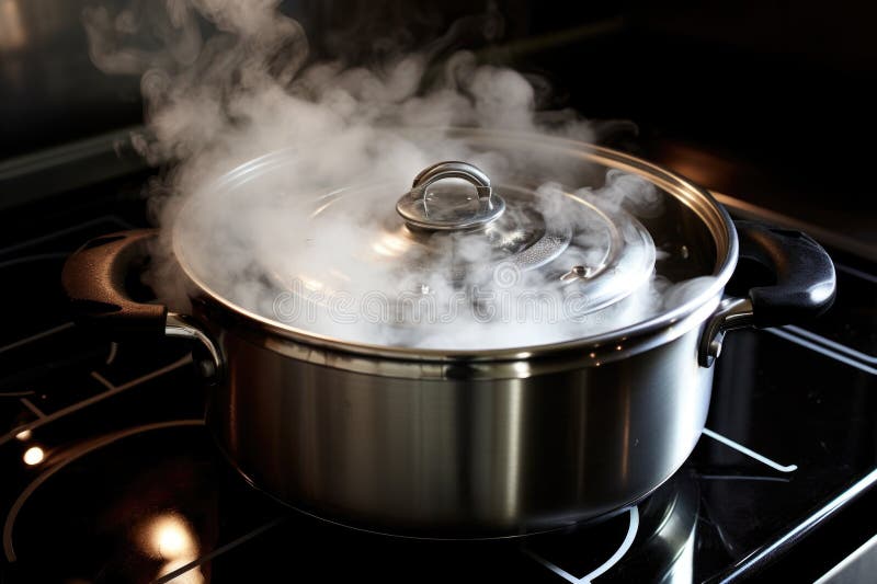 Steam Releasing from Pressure Cooker Lid Stock Illustration ...