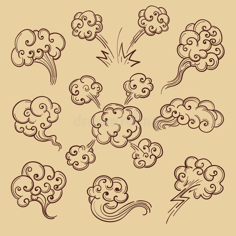 Steam in Retro Sketch Cartoon Style Stock Vector - Illustration of ...