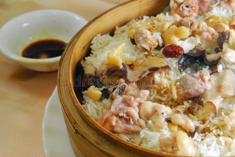 Pork mushroom Steam rice stock image. Image of pork, cook - 19287657