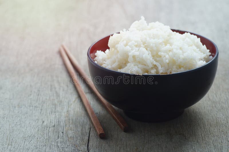 Steam rice in bowl stock photo. Image of lunch, ingredient - 99983626