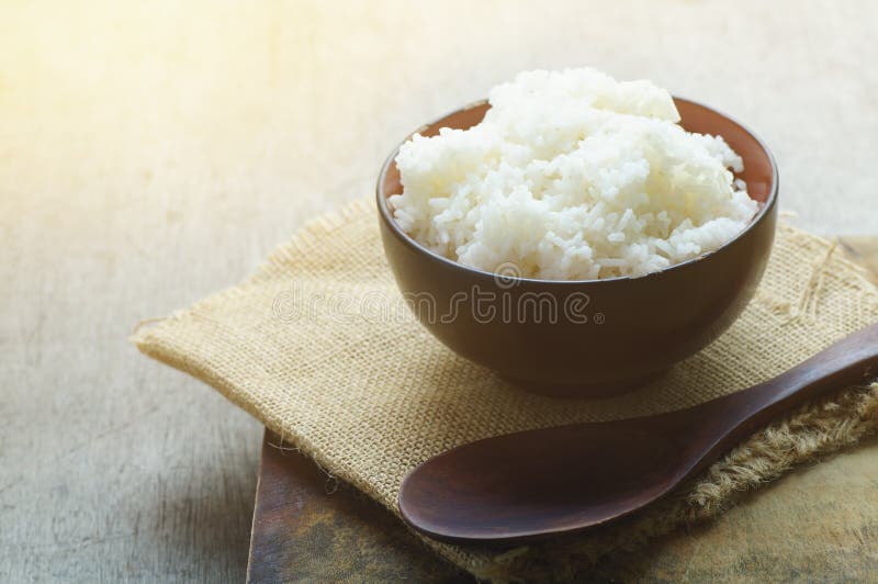 Steam rice in bowl stock photo. Image of dinner, healthy - 99984202