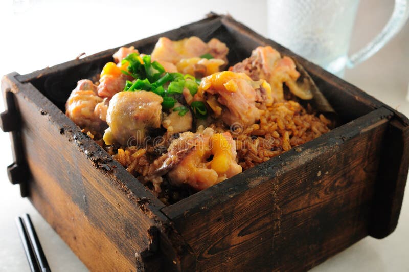 Steam rice and chicken stock image. Image of chicken - 31852001