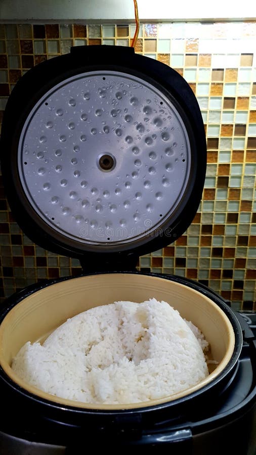 Steam rice at home stock image. Image of hungry, steam - 266566057