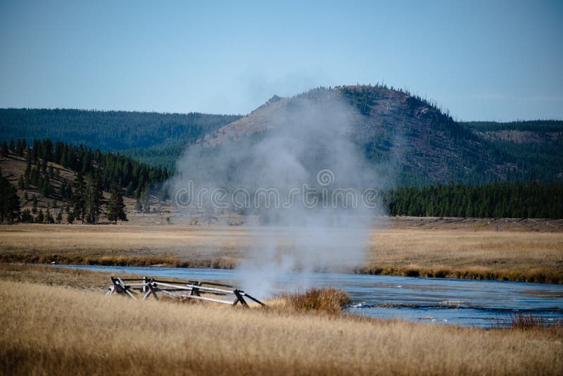 Steam Rising from the Boiling Blue Waters. Stock Photo - Image of steam ...