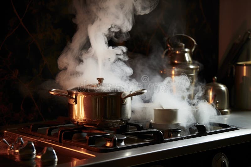 Steam Rising from a Clean, Hot Stovetop Stock Illustration ...