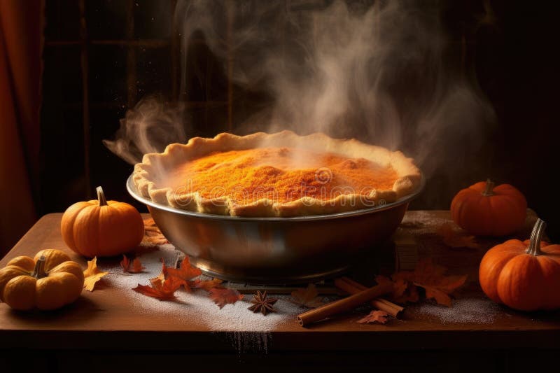 Steam Rising from Freshly Baked Pumpkin Pie Stock Illustration ...