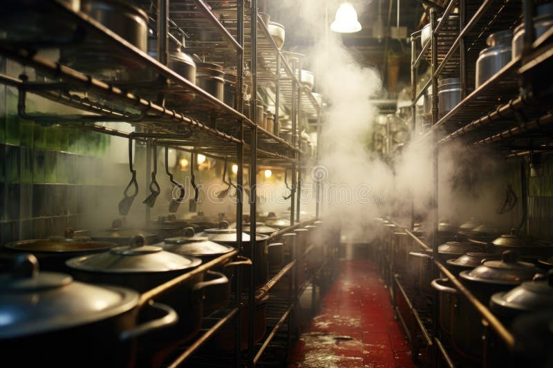 Steam Rising from Hot, Clean Dishes on Rack Stock Illustration ...