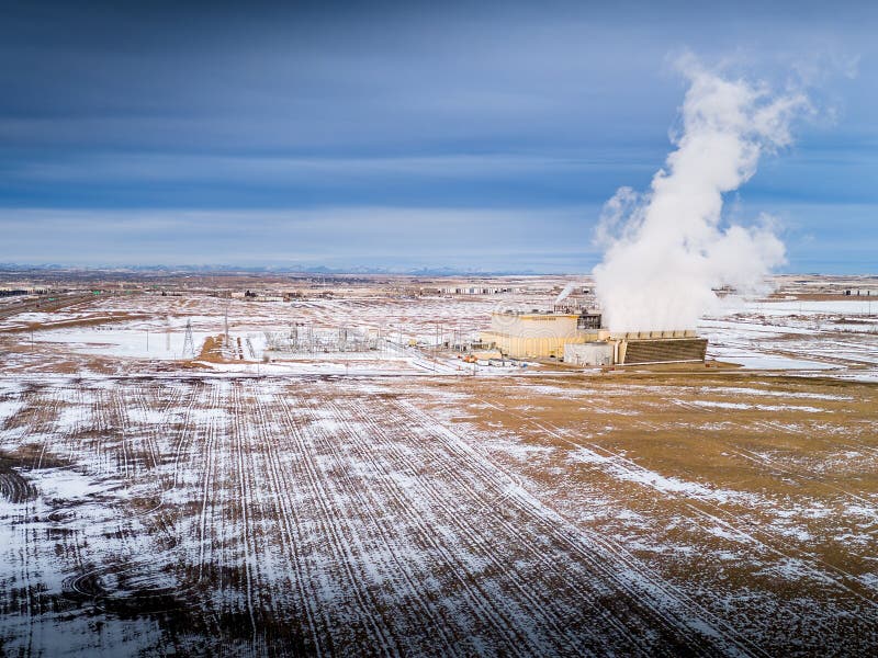 Steam Rising at Power Generator Under Winter Skies Stock Photo - Image ...
