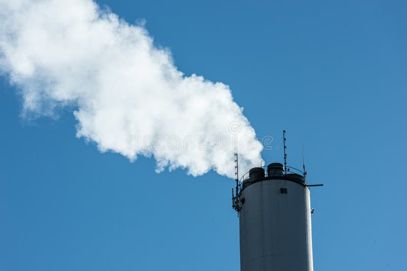 Steam Rising from a Tall Chimney.. Stock Photo - Image of brick ...